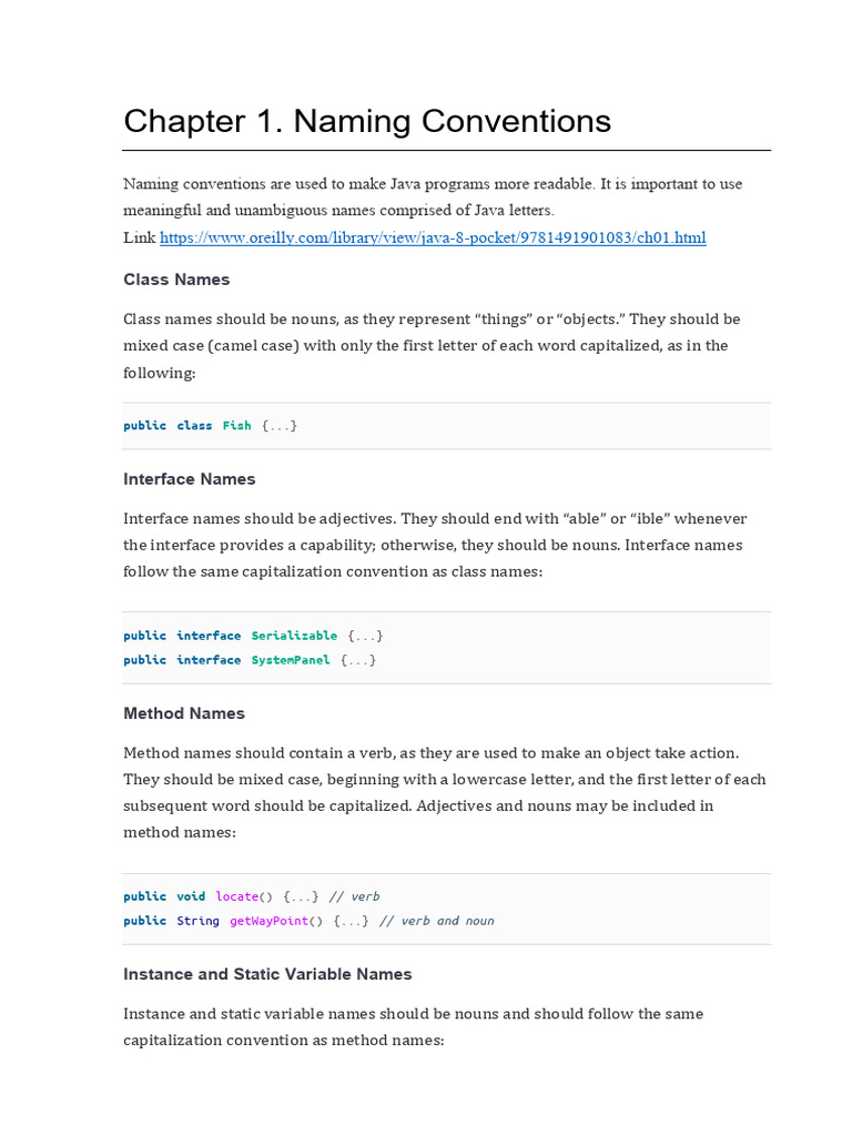 Naming Conventions Oreilly | PDF | Method (Computer Programming) | Class (Computer Programming)