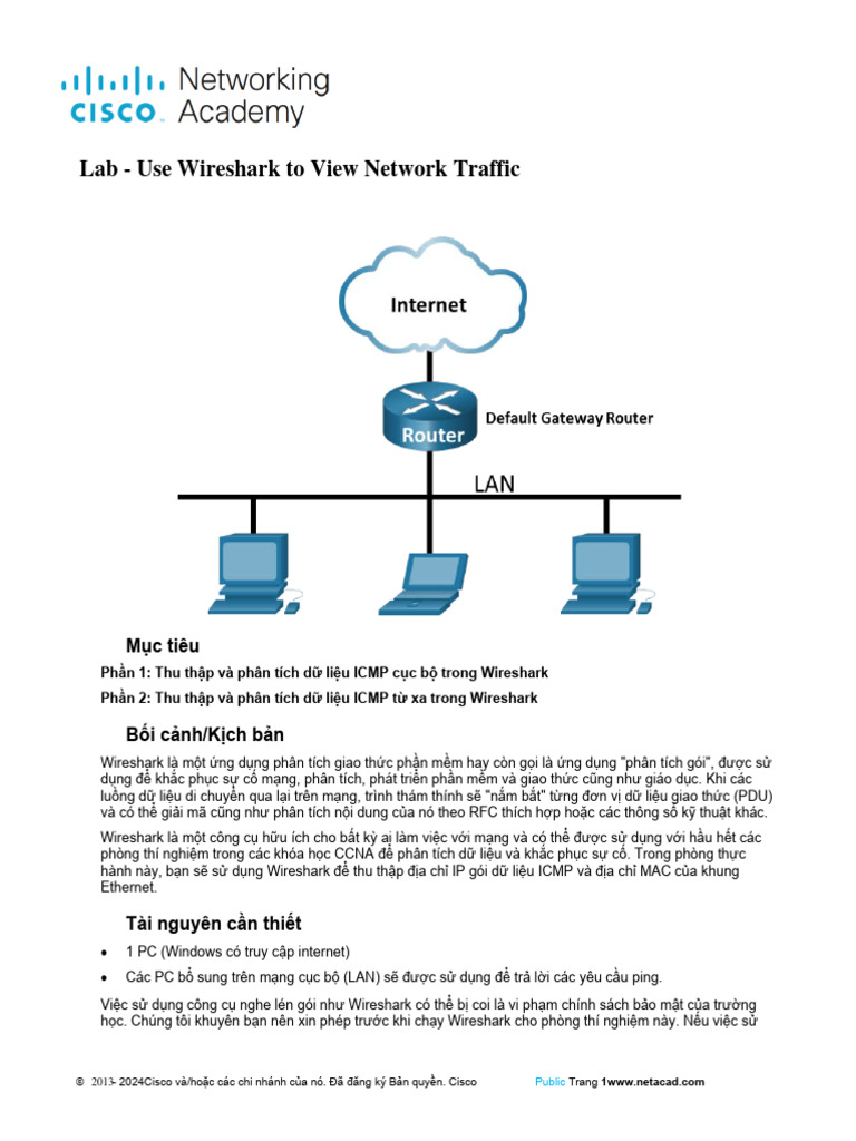 3.7.10 Lab - Use Wireshark To View Network Traffic | PDF