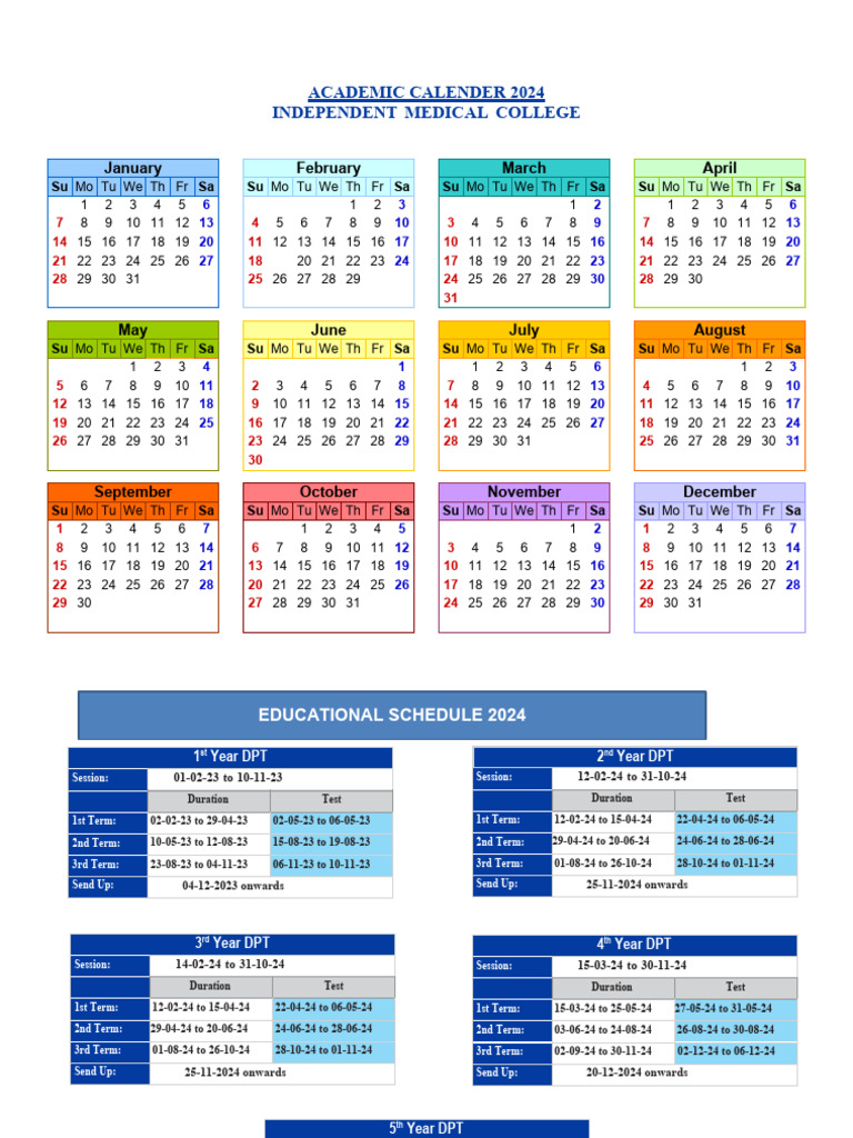 Academaic Calendar 2024 | PDF | Holidays | Seasons