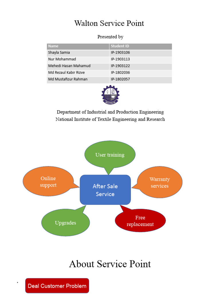 Presentation On Walton Service Point | PDF | Air Conditioning ...
