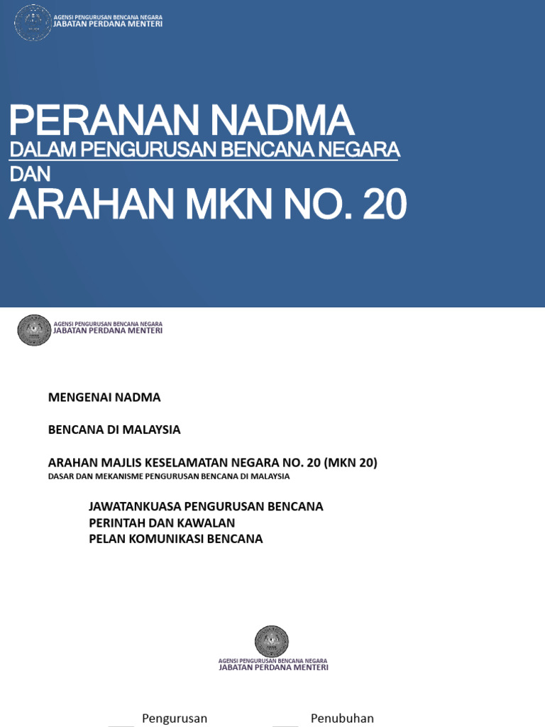 PERANAN NADMA DAN ARAHAN MKN20 - Edited 8 Mei 2024 | PDF
