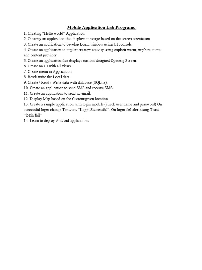 GFGC MAD LAB Manual 2023 24 | PDF | Android (Operating System) | Application Software
