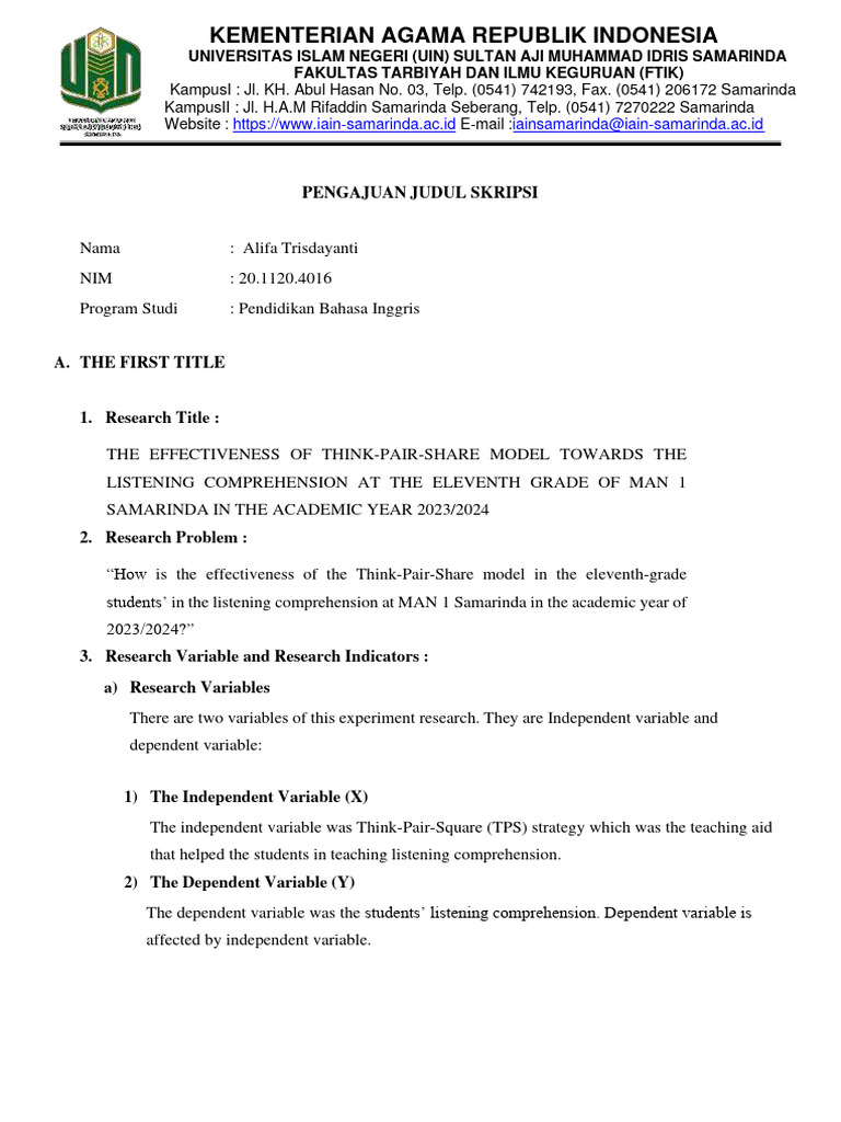 mini proposal alifa yang ini fixxx PDF BARU | PDF | Data Analysis | Quantitative Research