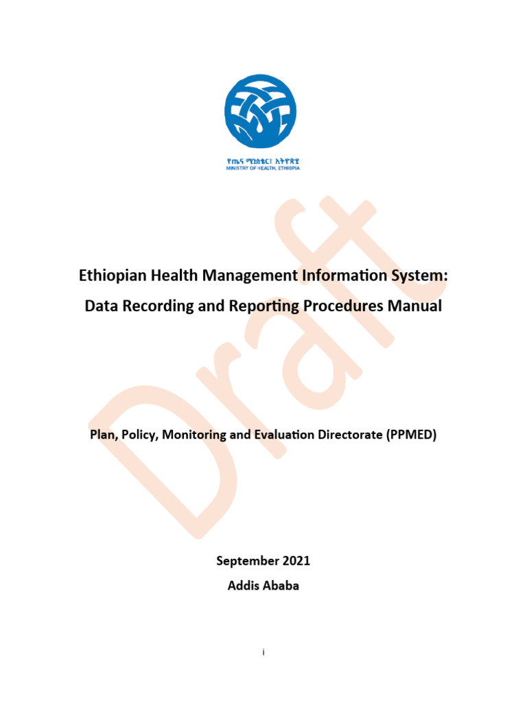 HMIS Data Recording & Reporting Manual | PDF | Medical Record | Medical ...