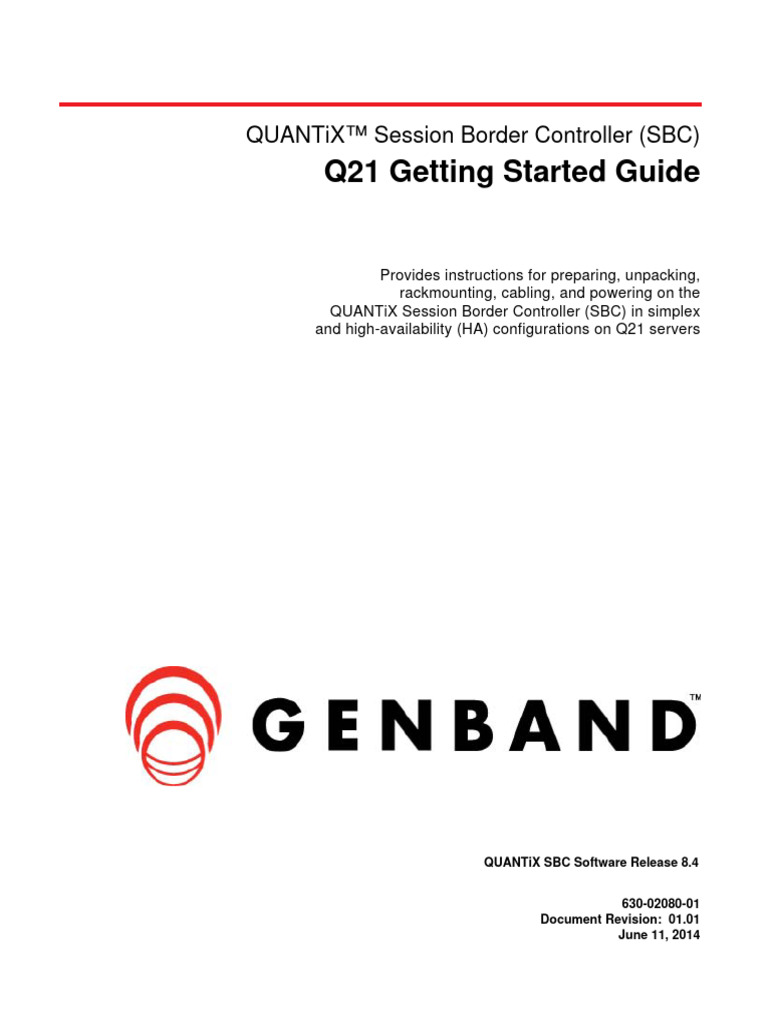 630-02080-01 01.01 8.4 SBC Q21 Getting Started | PDF | Ip Address | Computer Network