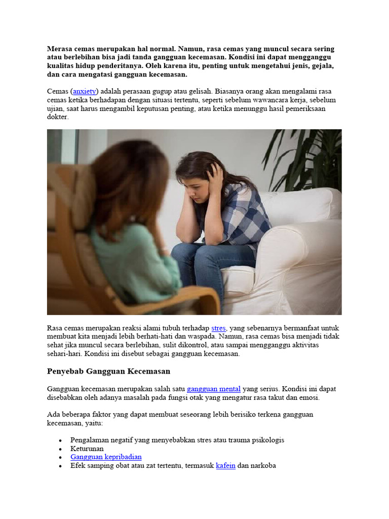 Gangguan Cemas | PDF | Pengembangan Diri