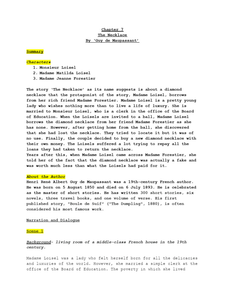 The Necklace Script | PDF | Art | Mystery, Thriller & Crime Fiction