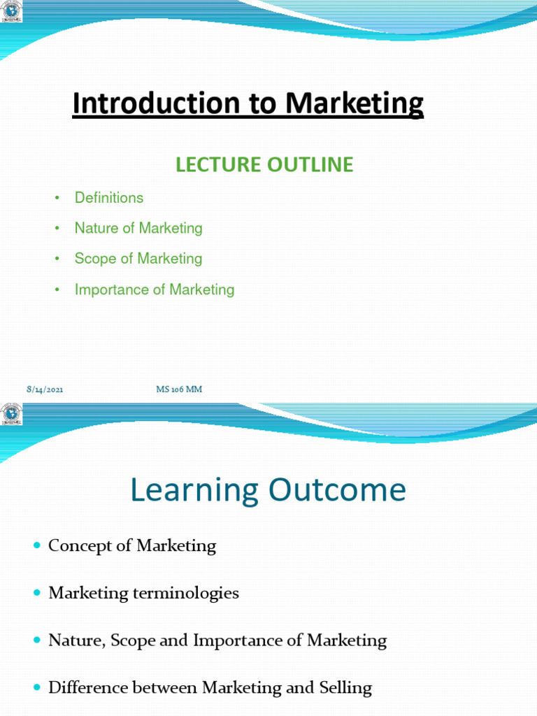 Lecture 1- Meaning and scope | PDF | Marketing | Product (Business)
