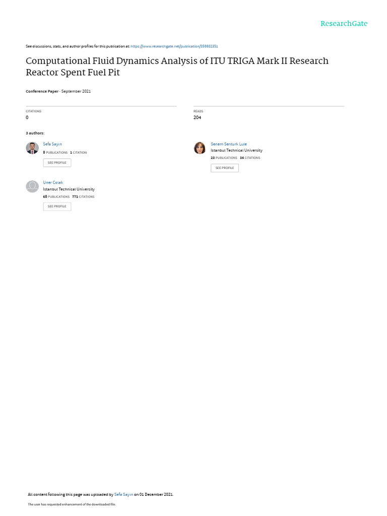 Sefa Sayn rrfm2021 Full Paper | PDF | Nuclear Fuel | Nuclear Reactor