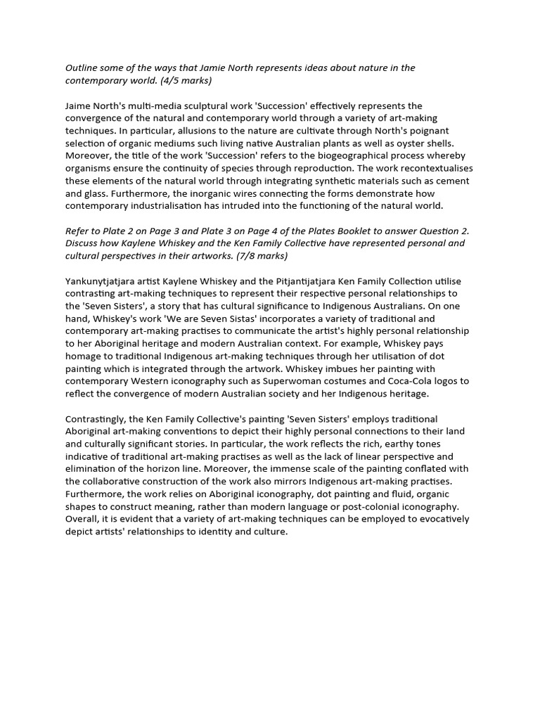 Visual Art HSC Final Exam Responses | PDF | Edgar Degas | Impressionism