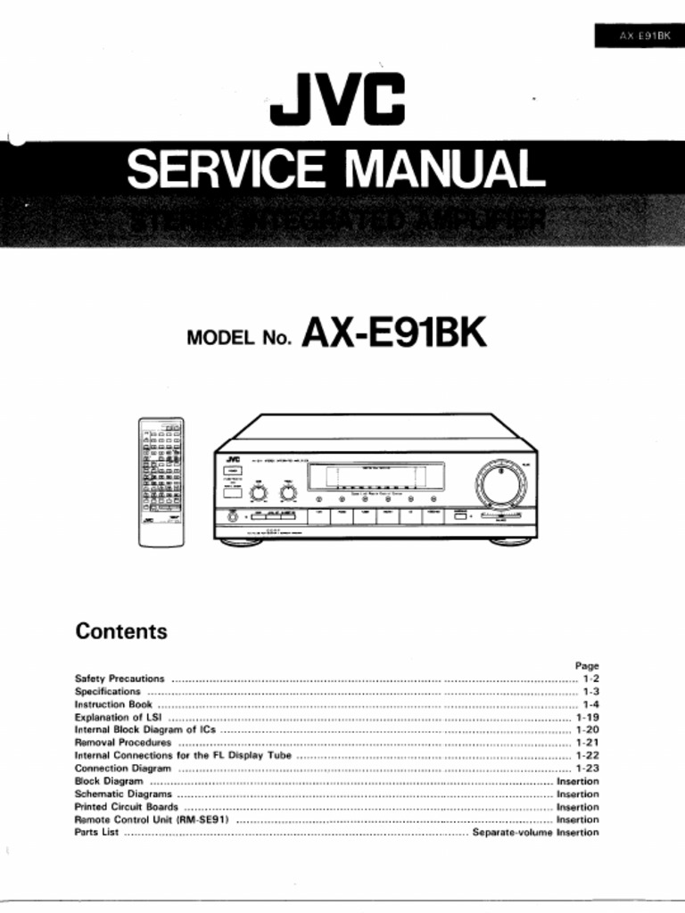 JVC AX E91BK Service Manual | PDF