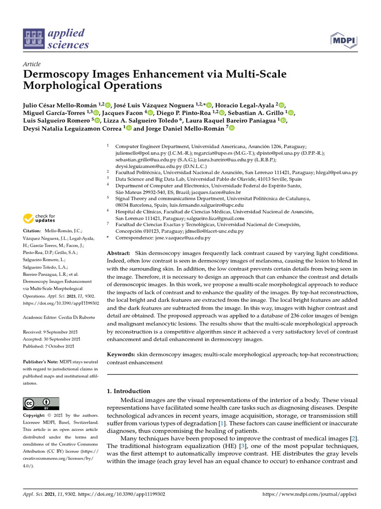 Dermoscopy Images Enhancement Via Multi-Scale | PDF | Image Segmentation | Deep Learning