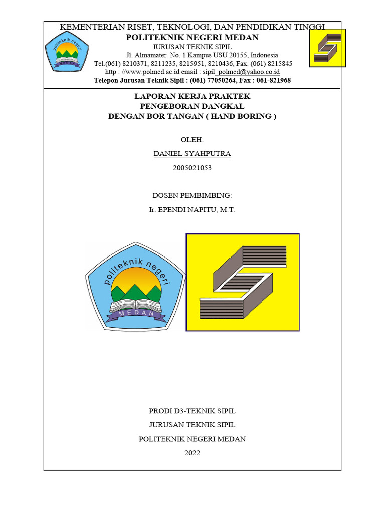DANIEL SYAHPUTRA Laporan Kerja Lab Uji Tanah - SI-4A (HAND BORING) | PDF