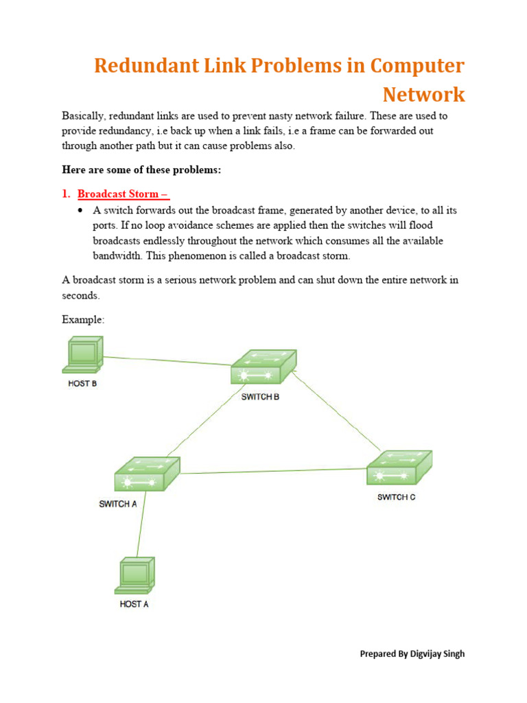 4.redundant Link Problems in CN | PDF | Network Switch | Computer Network