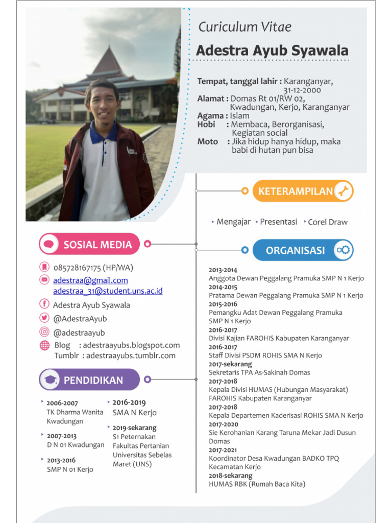 CV Adestra Ayub Syawala | PDF