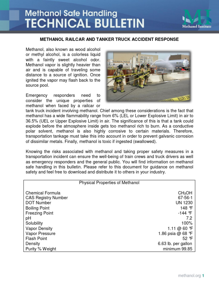 Methanol Accident Response Guidelines | PDF | Dangerous Goods | Methanol