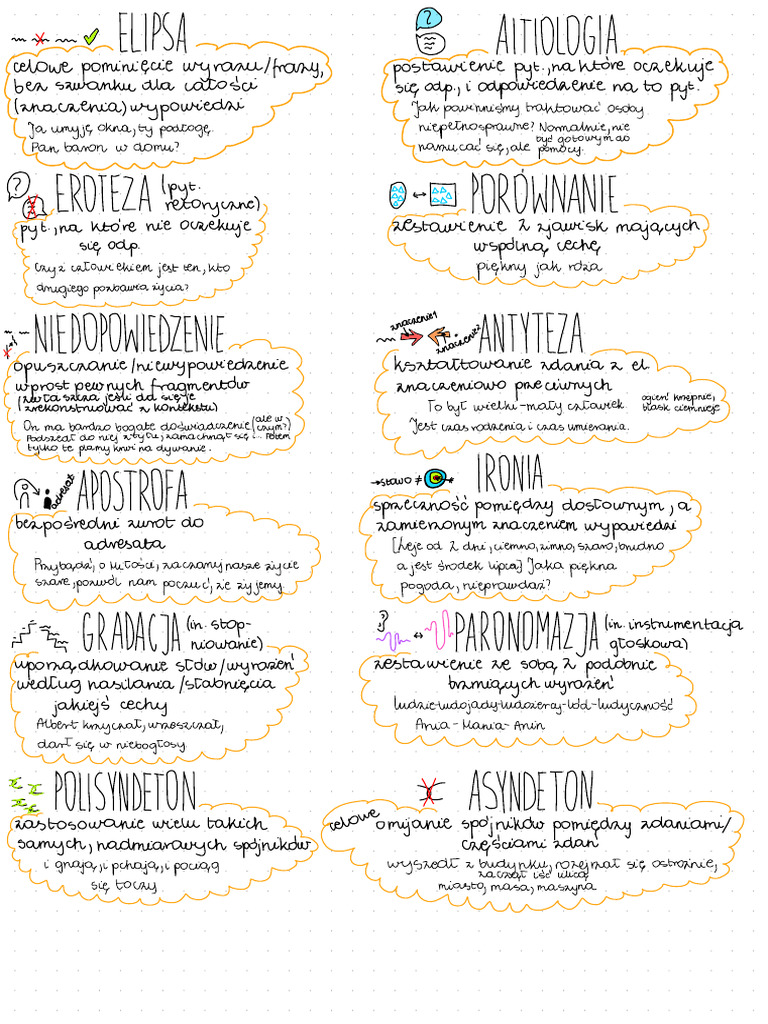 Środki Stylistyczne Notatka | PDF