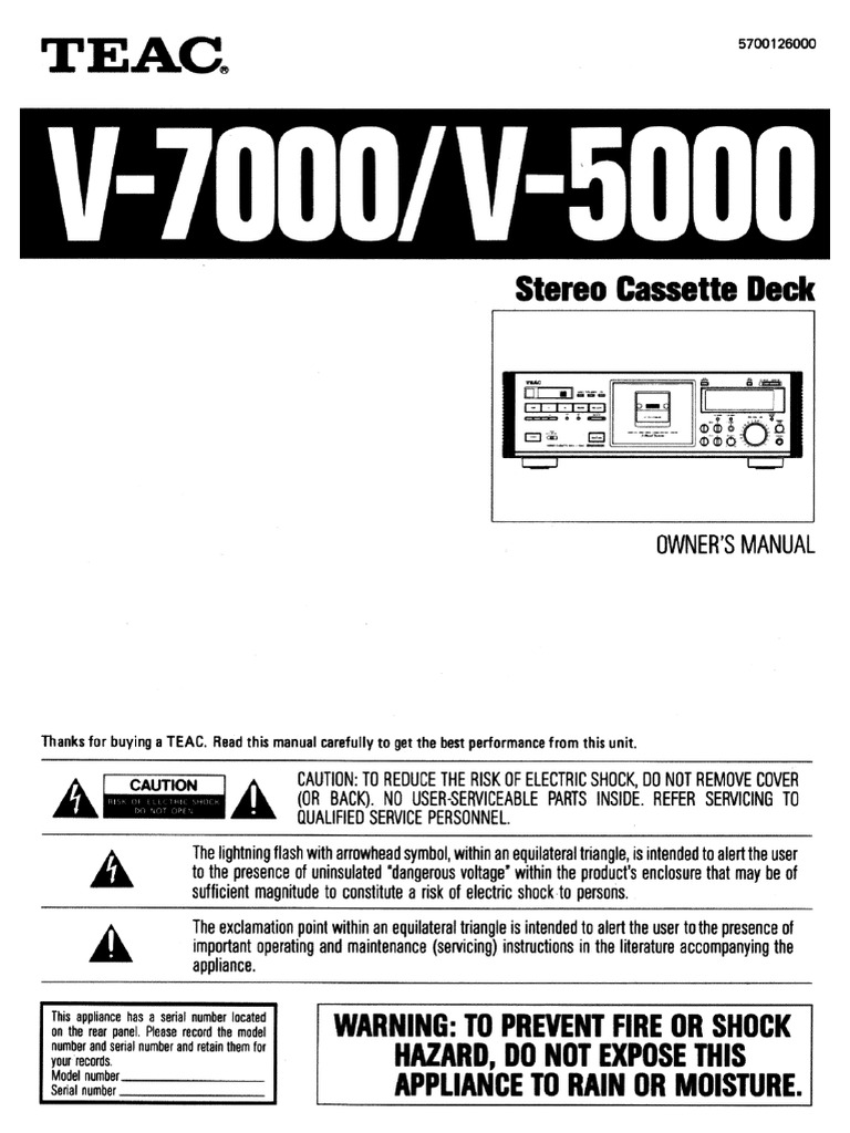 Teac v-5000 7000 | PDF