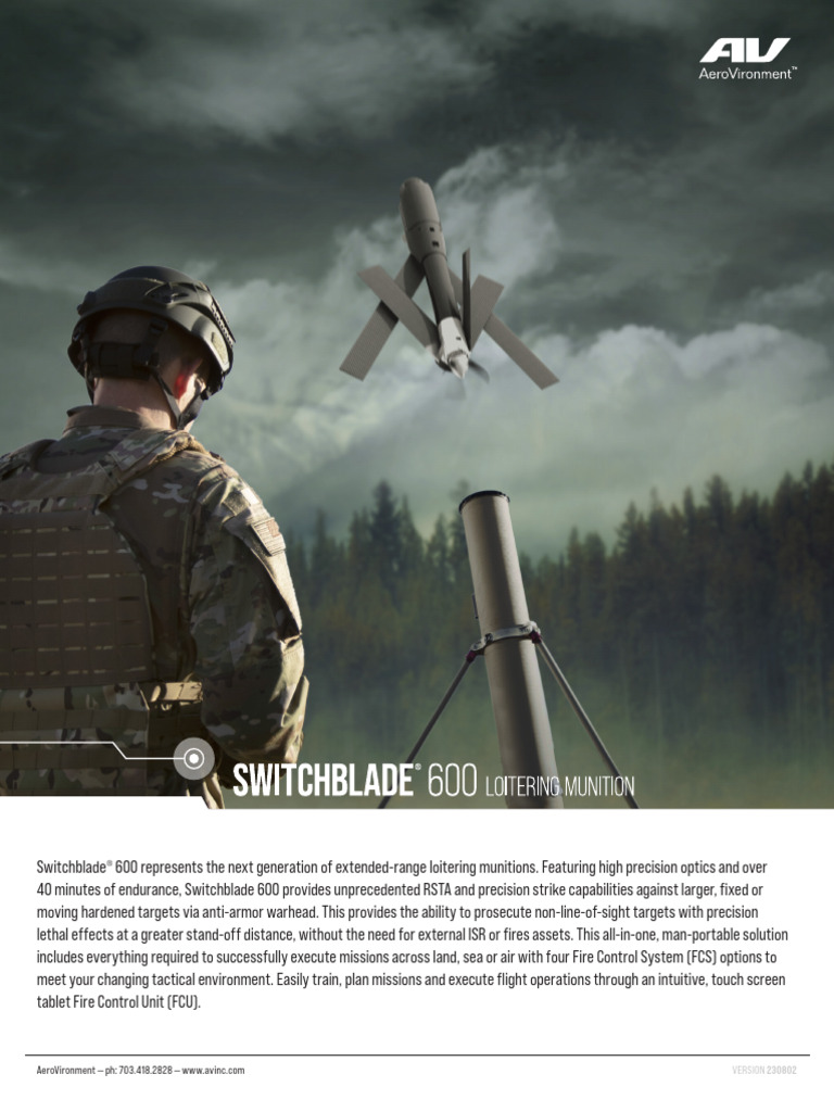 Switchblade 600 Datasheet 07192021 | PDF | Military Technology ...