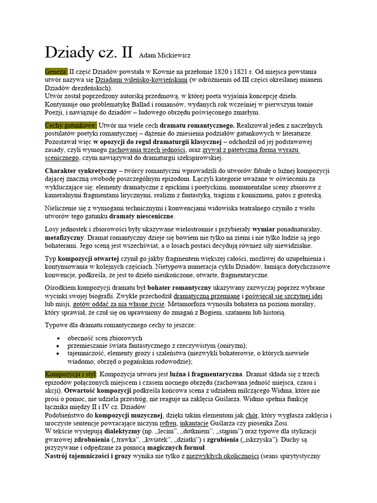 Dziady Cz. II | PDF