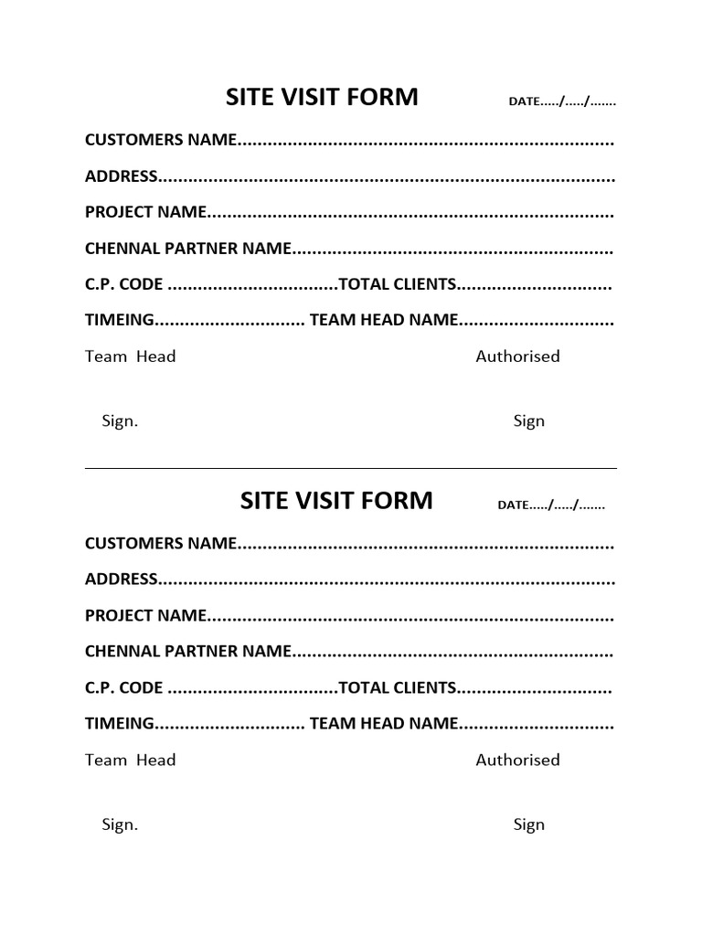 Site Visit Form Overview | PDF | Computers | Technology & Engineering