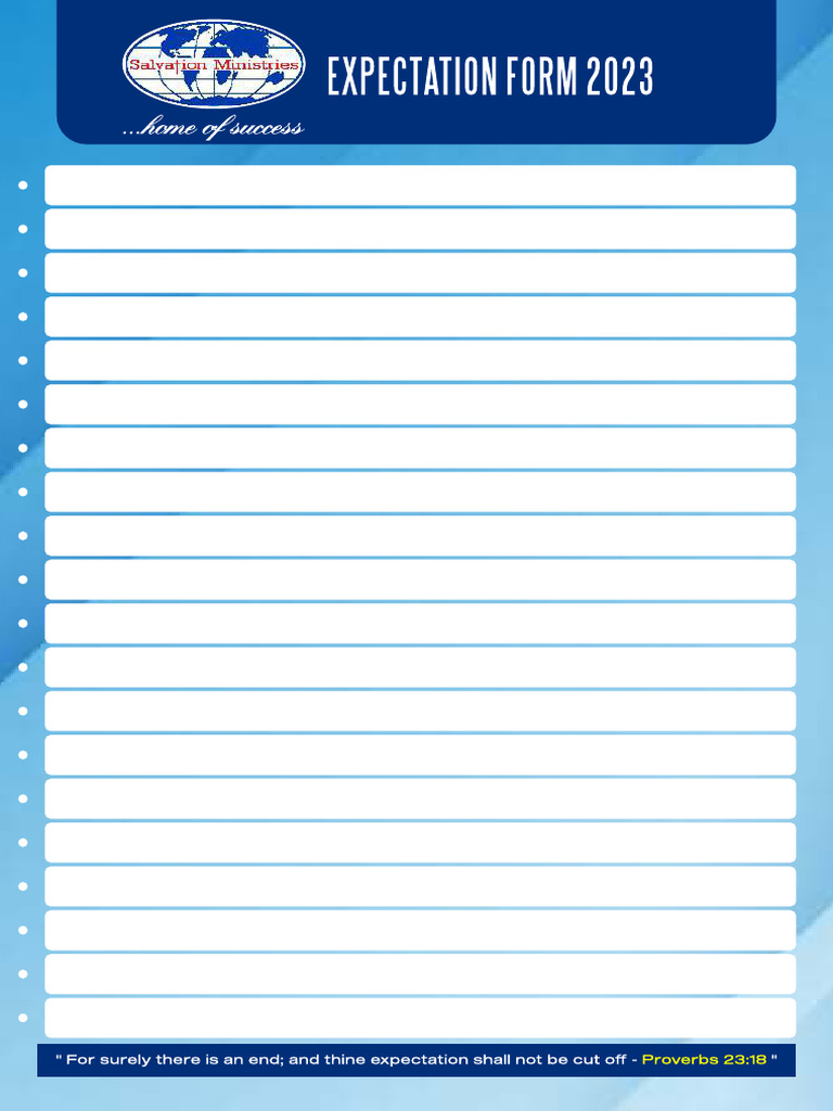 2023 Expectation Form | PDF
