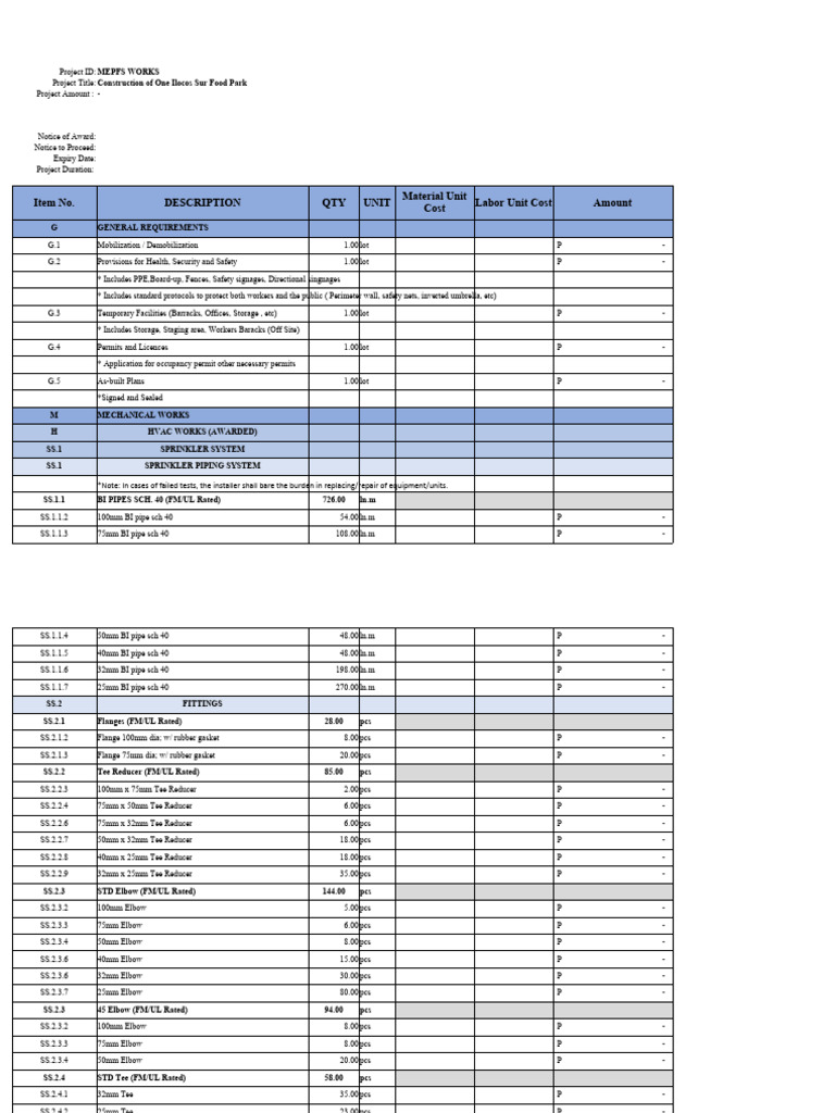 FOR-RFQ-MEPFS (1) - 1.. Danny Fire Protection | PDF | Electrical Wiring ...