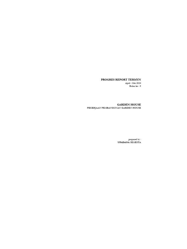 Garden House - Phase II - Progress Report - 22.5.24 | PDF | Toilet | Shower