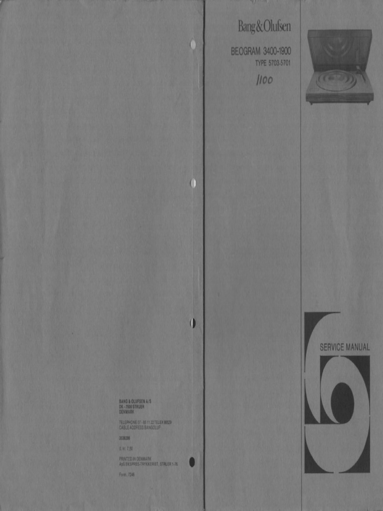 Beogram 1900 3400 | PDF