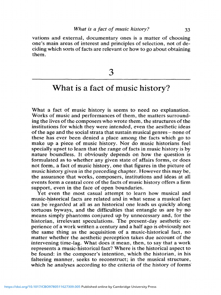 What Is A Fact of Music History | PDF | Aesthetics | Knowledge