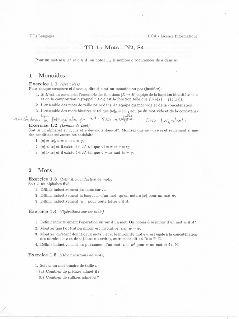TD1 Langage | PDF