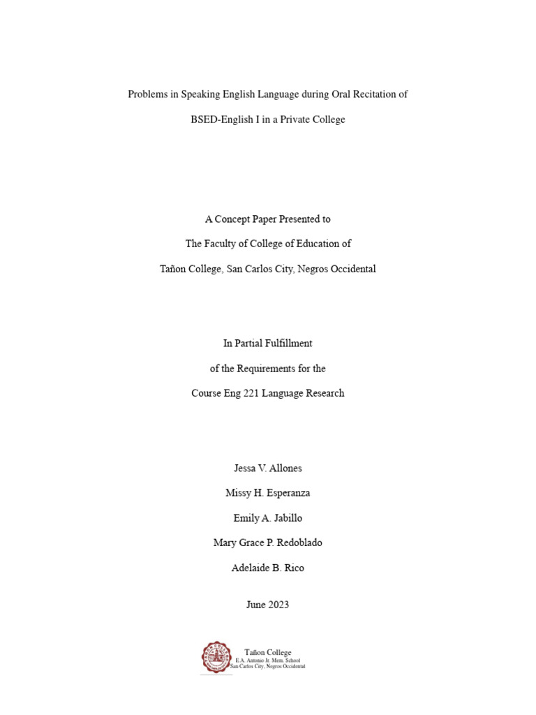 Research Paper Group7 - FINAL | PDF | English As A Second Or Foreign Language | Methodology