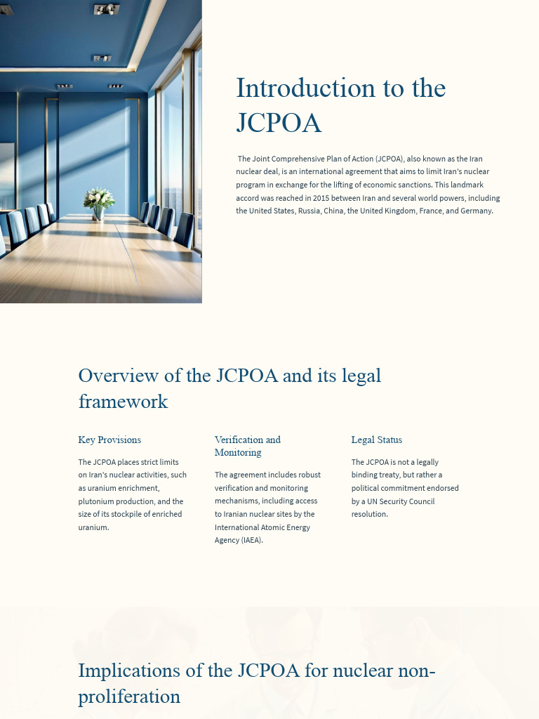 Introduction to the JCPOA | PDF | Joint Comprehensive Plan Of Action ...