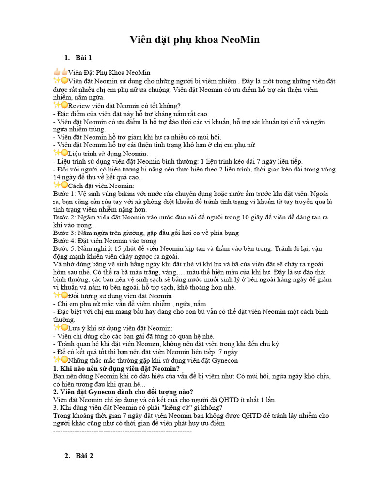 Viên đặt phụ khoa NeoMin | PDF