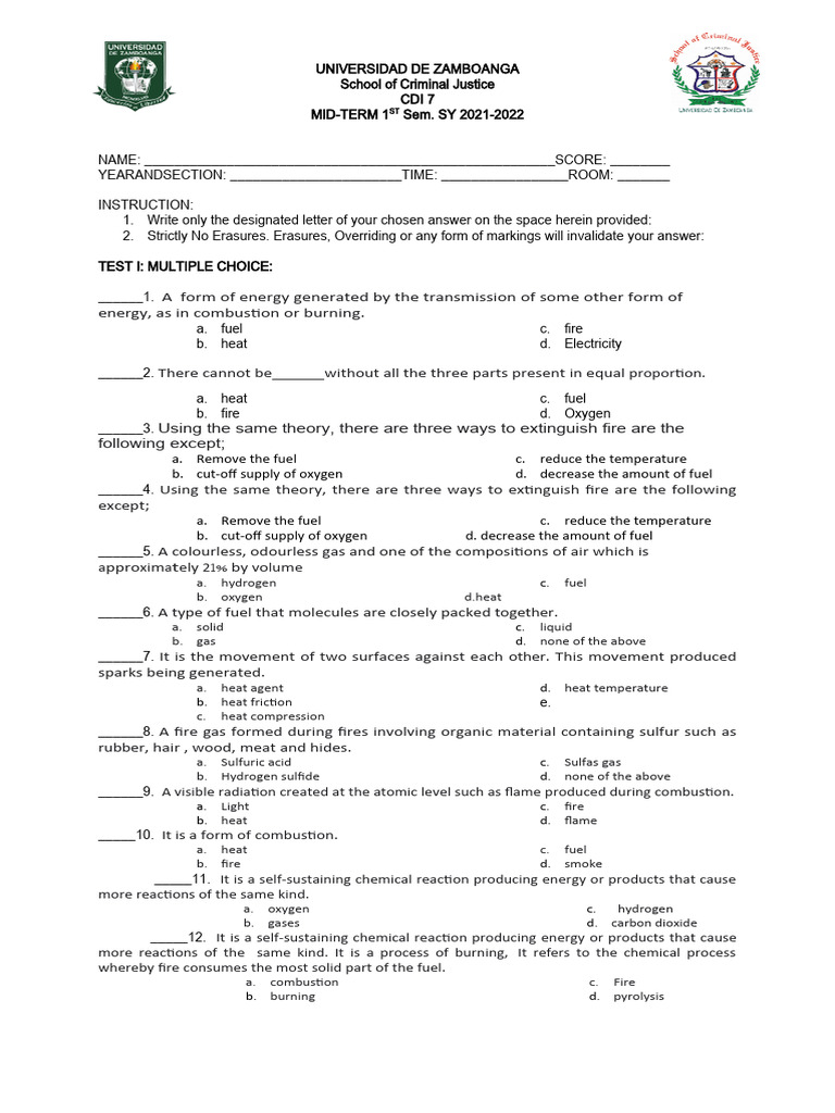 Fire Tech Test Draft | PDF | Combustion | Fires