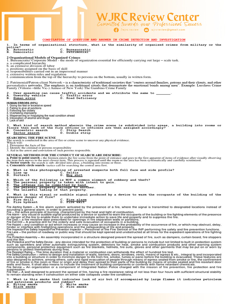 2 Organizational Models of Organized Crimes: Compilation of Question ...