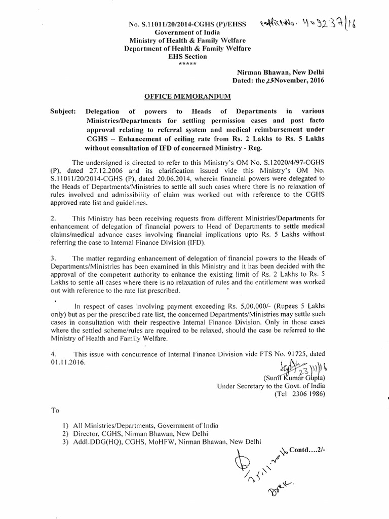 CGHS Order | PDF