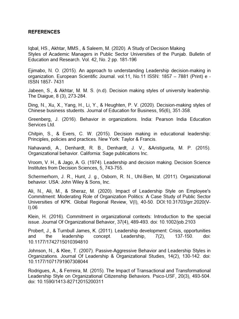 References | PDF | Organizational Behavior | Business