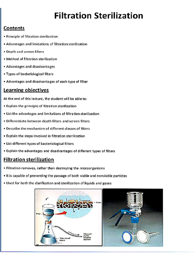 Filtration Sterilization | PDF