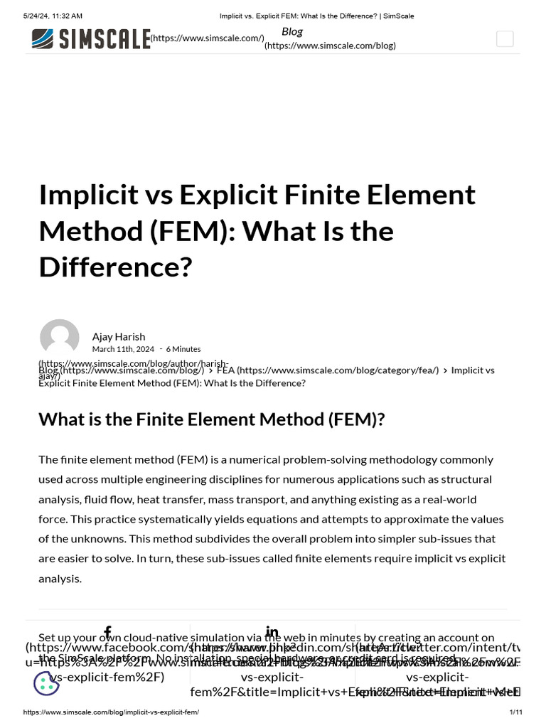 Implicit Vs Explicit Fem Explained Pdf Finite Element Method Nonlinear System