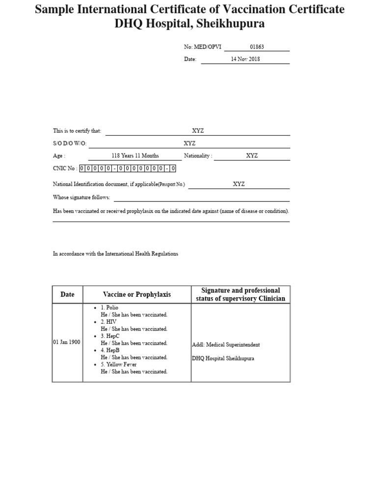 Sample ICV Certificate | PDF