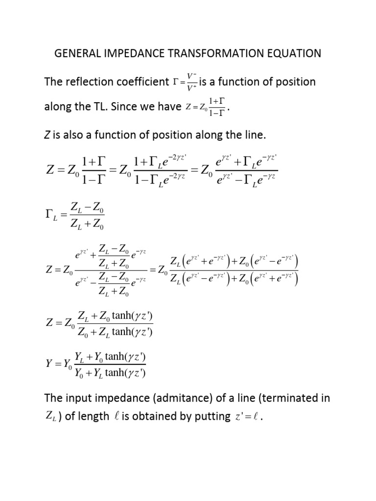 Impedance Transformations | PDF | Computer Engineering | Telecommunications Engineering