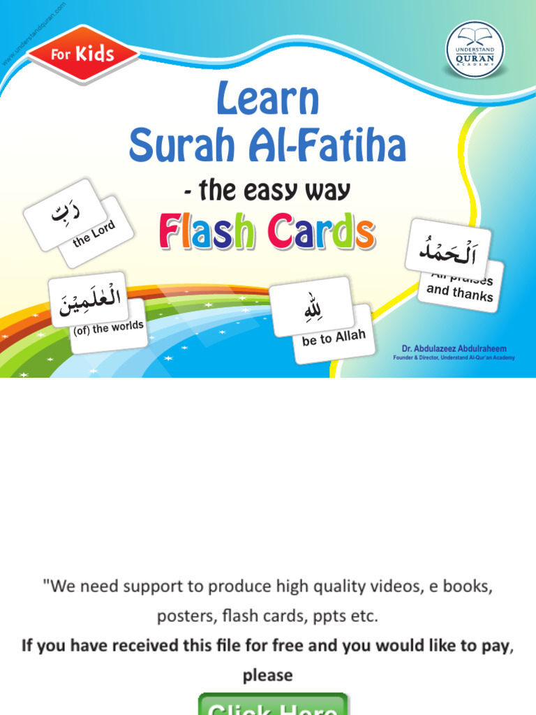 Surah Al-Fatiha FlashCards | Download Free PDF | Quran | Islam