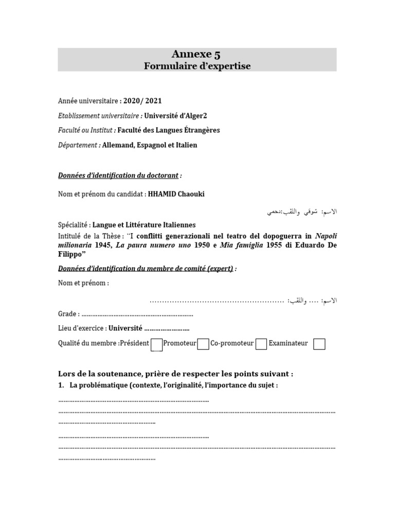 Annexe 5 Chaouki HAMID | PDF