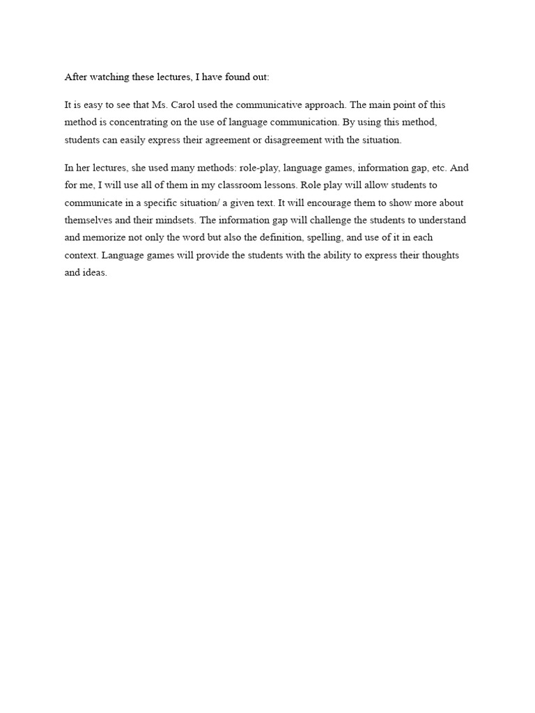 Observation Reflection Ms. Carol | PDF