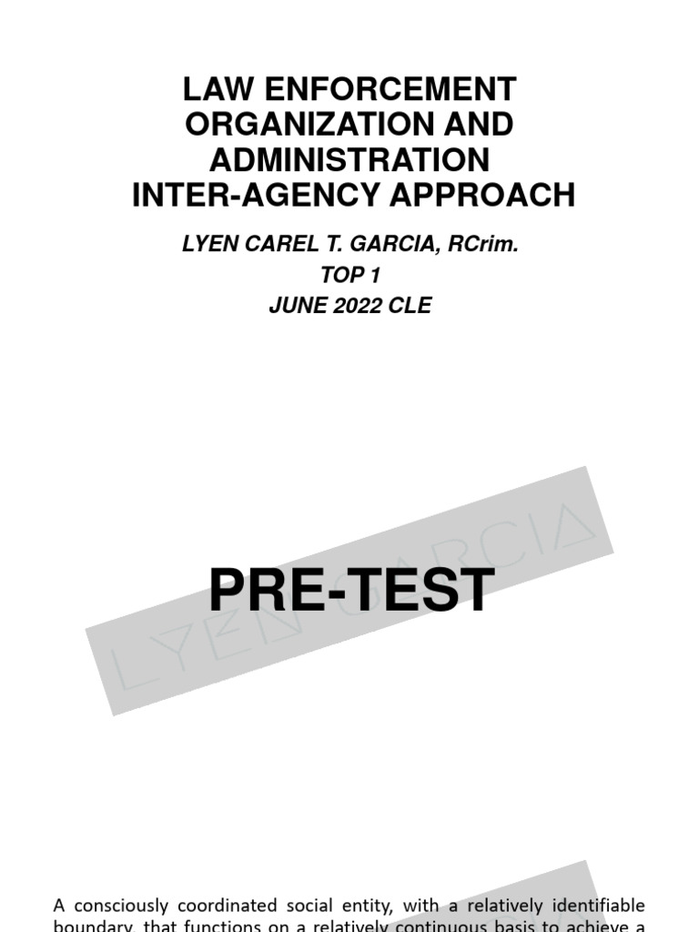 Law Enforcement Organization Overview | PDF