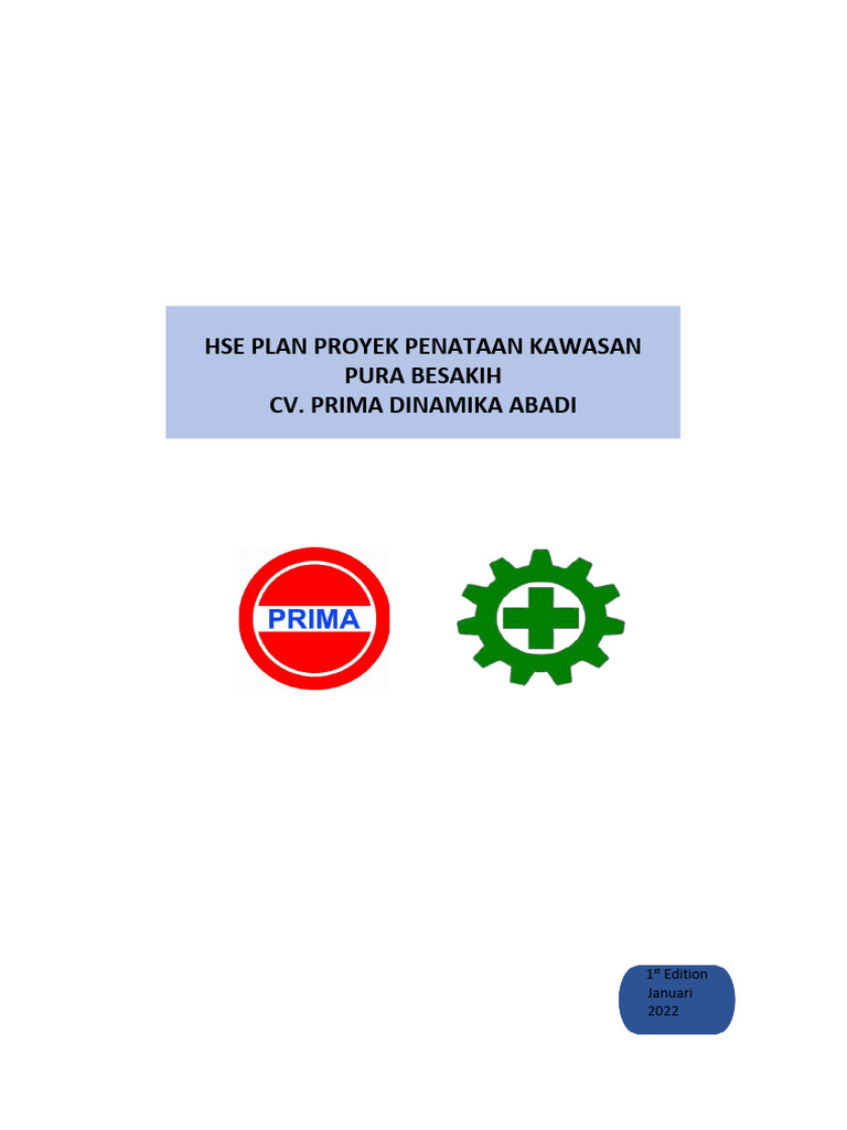 HSE PLAN CV PDA rev. 00 | PDF