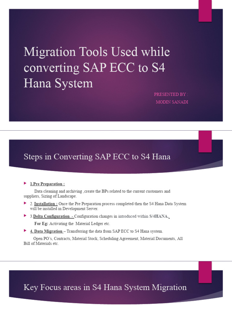 Migration Tools Used While Converting SAP ECC To | PDF | Computer ...