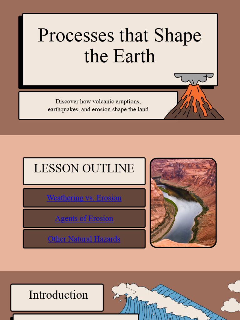 Earth-Shaping Processes Explained | PDF | Volcano | Erosion