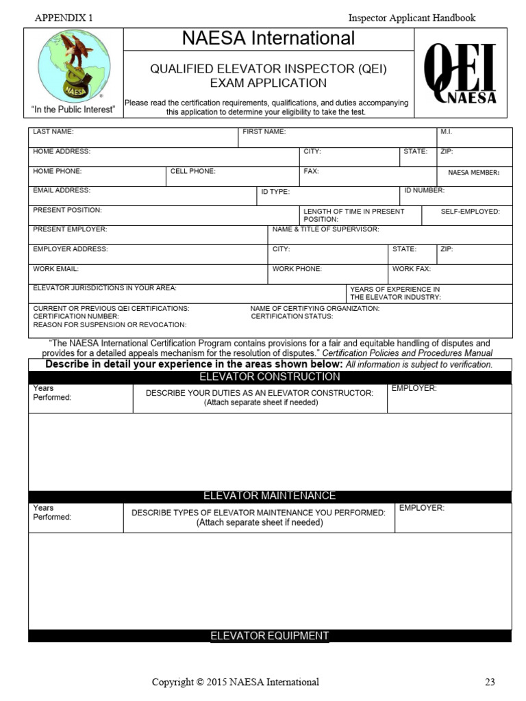 Qei Application | PDF | Elevator | Conflict Of Interest